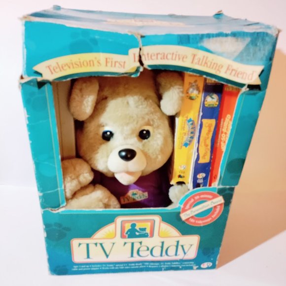 Toys | 1993 Vintage Tv Teddy Bear Television First Interactive Talking ...